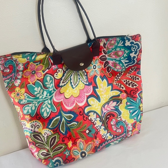 Rexine | Bags | Floral Rexine Foldable Tote Bag Medium | Poshmark